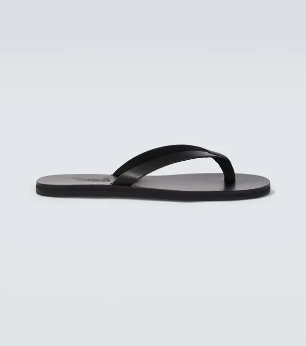 ANCIENT GREEK SANDALS Solon Leather Thong Sandals - Black