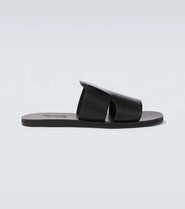 ANCIENT GREEK SANDALS Miltiadis Leather Sandals - Black