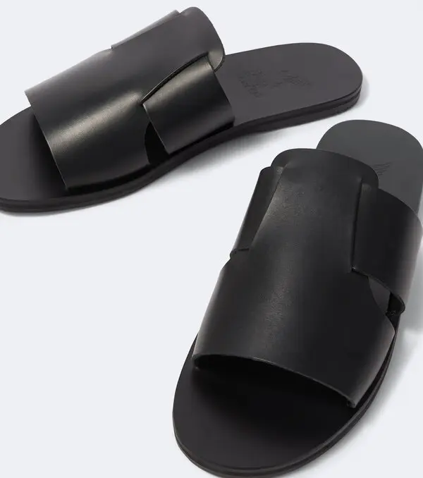 ANCIENT GREEK SANDALS Miltiadis Leather Sandals - Black