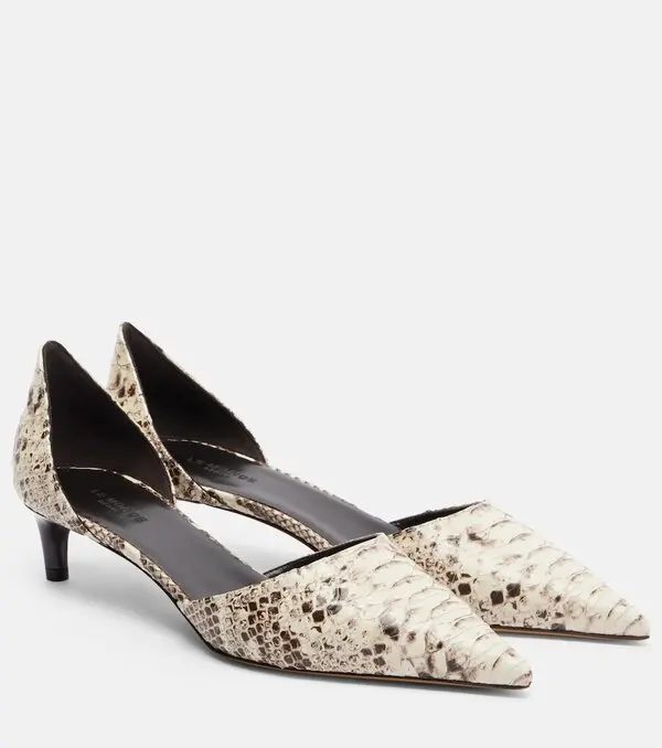 Le Monde Beryl Dakota Snake-effect Leather Pumps - White