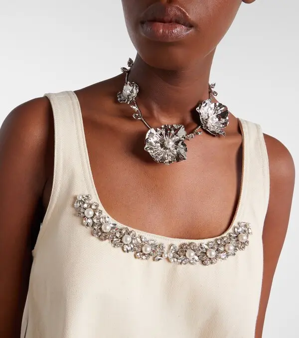 Simone Rocha Embellished Cotton Minidress