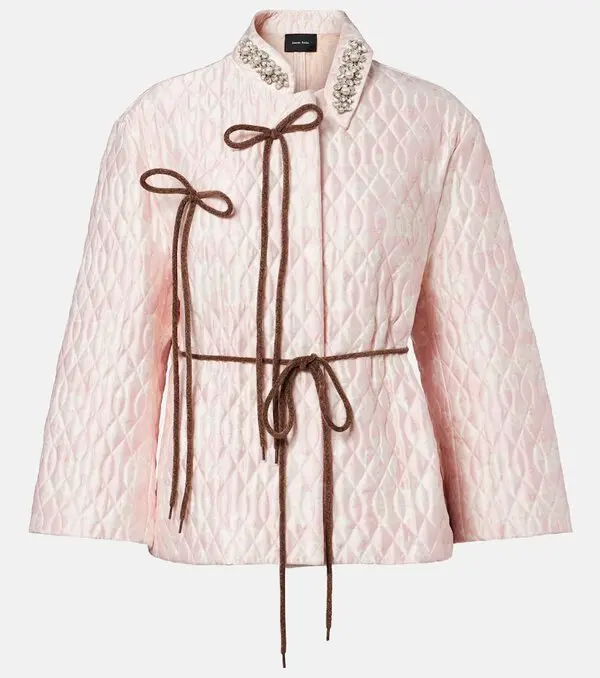 Simone Rocha Embellished Quilted Jacket - Pink