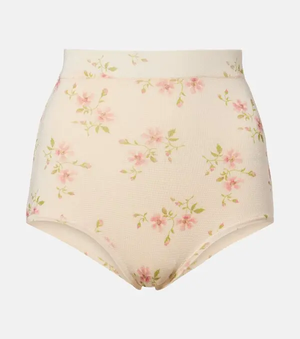 Simone Rocha Floral Viscose-blend Shorts - Beige