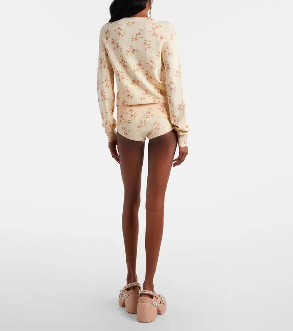 Simone Rocha Floral Viscose-blend Shorts