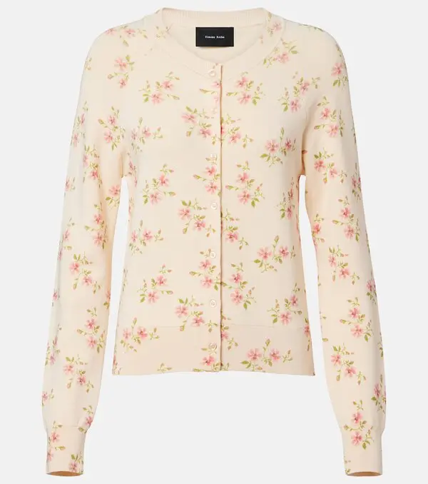 Simone Rocha Floral Cardigan - Beige