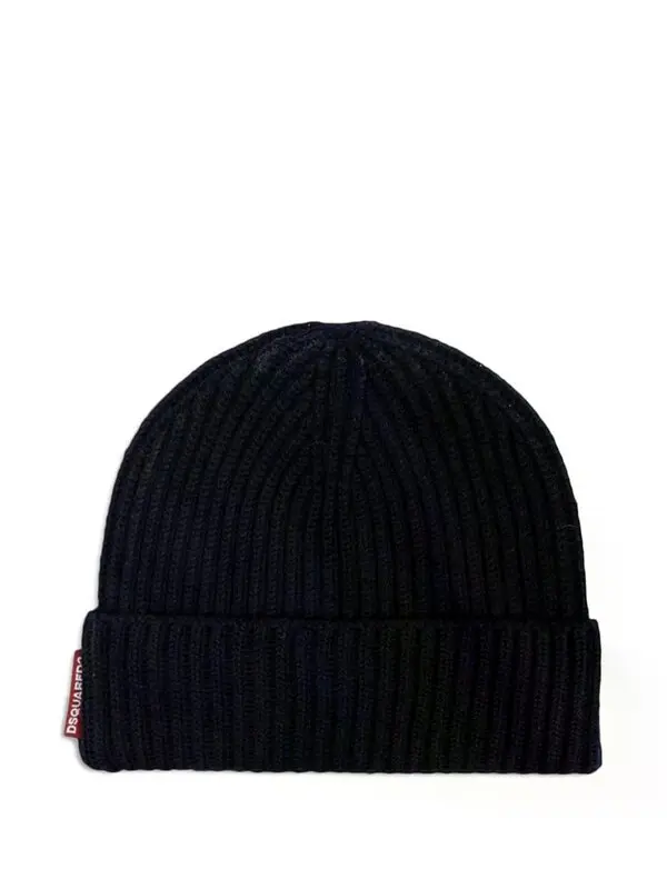 Dsquared2 Ribbed-knit Scarf And Hat Set With Logo Plate