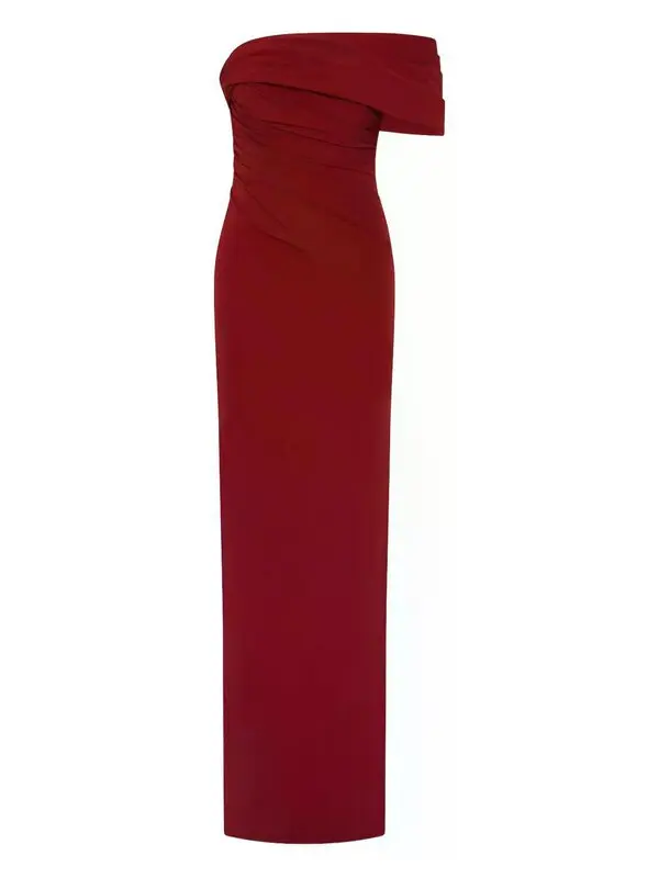 Rachel Gilbert Gale Draped One-shoulder Gown - Red