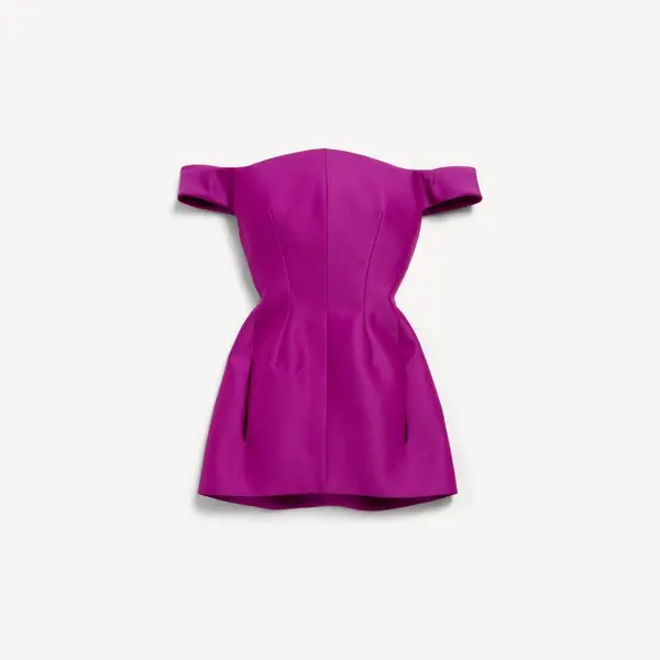 Balenciaga Off-shoulder Mini Dress - Purple
