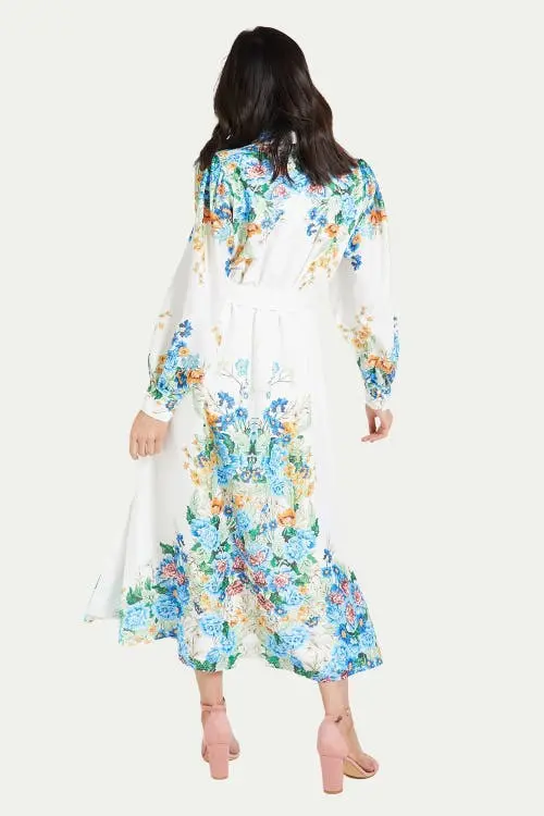 WALLIS Floral Belted Midi Shirt Dress