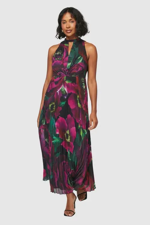 WALLIS Floral Print Pleated Maxi Dress