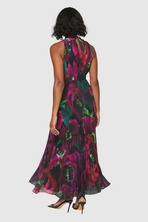 WALLIS Floral Print Pleated Maxi Dress