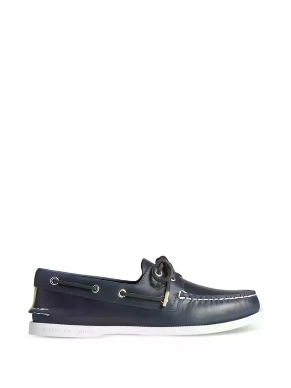 Sperry Lace-up Leather Boat Shoes - Blue