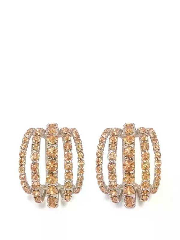 SILVIA GNECCHI Shells Crystal-embellished Clip-on Earrings - Gold