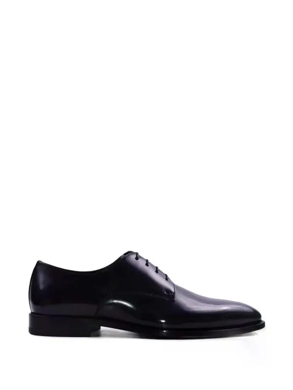 DOUCAL'S Tapered Leather Lace-up Shoes - Black