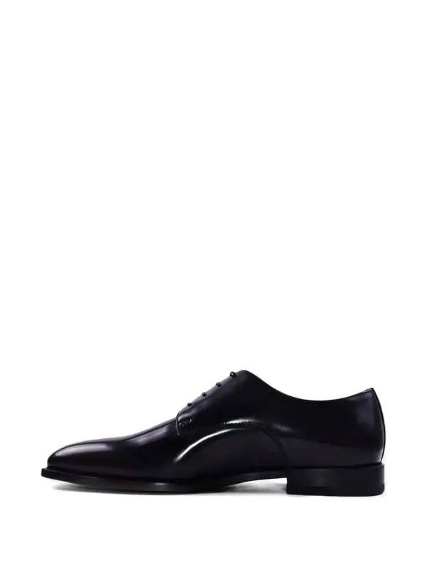 DOUCAL'S Tapered Leather Lace-up Shoes - Black