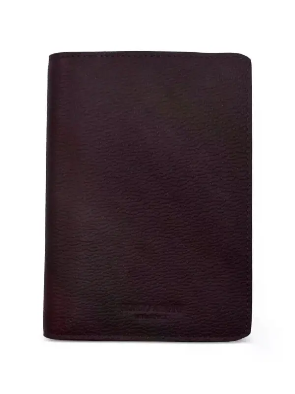 Giorgio Armani Grained Leather Passport Holder - Red