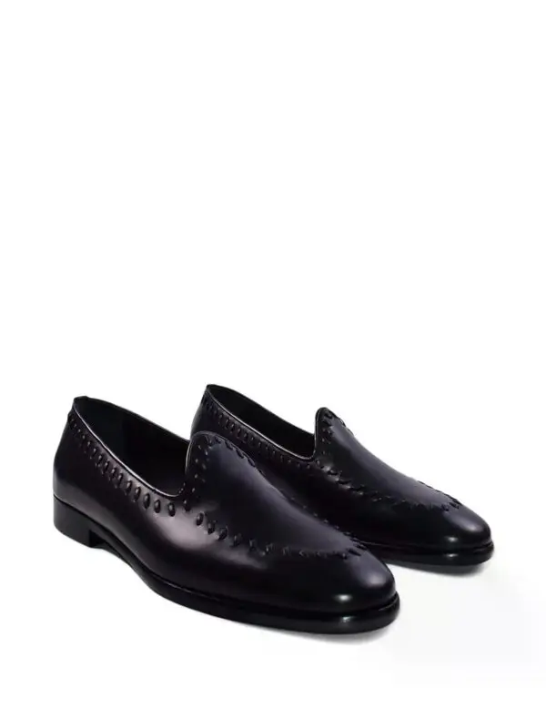 EDHEN MILANO Embossed Leather Loafers