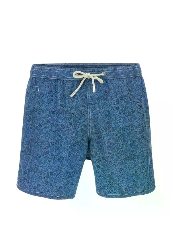 MC2 SAINT BARTH Floral-print Drawstring Swim Shorts - Blue