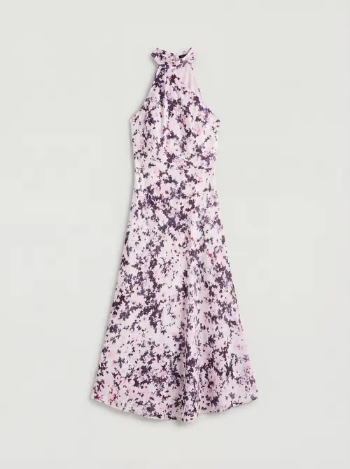 WAREHOUSE Scarf Tie Asymmetric Maxi Dress