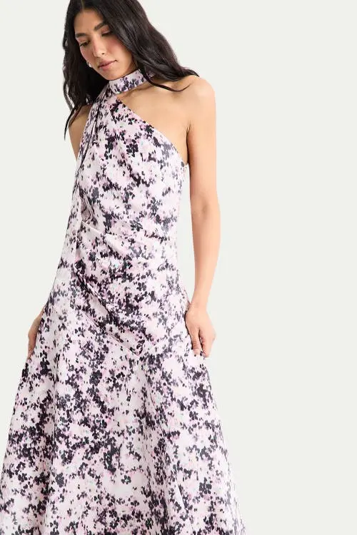 WAREHOUSE Scarf Tie Asymmetric Maxi Dress
