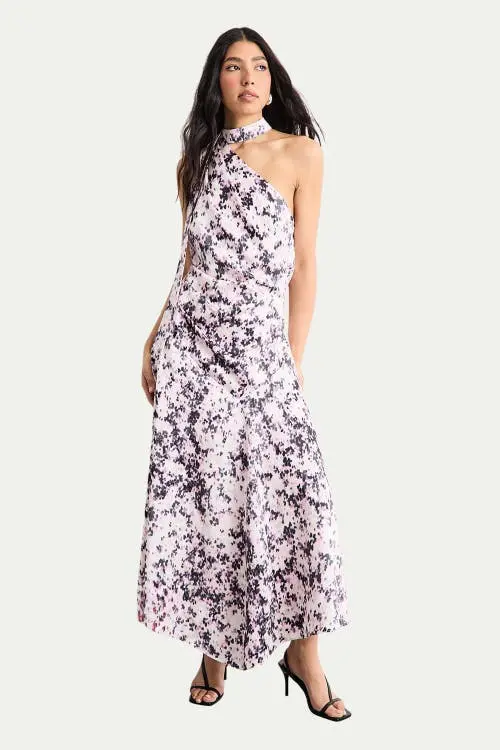 WAREHOUSE Scarf Tie Asymmetric Maxi Dress - Multi