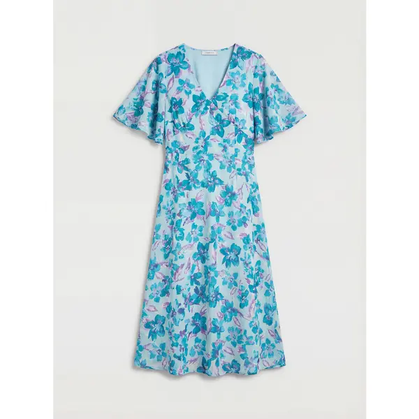WALLIS Petite Floral Tie-neck Midi Dress
