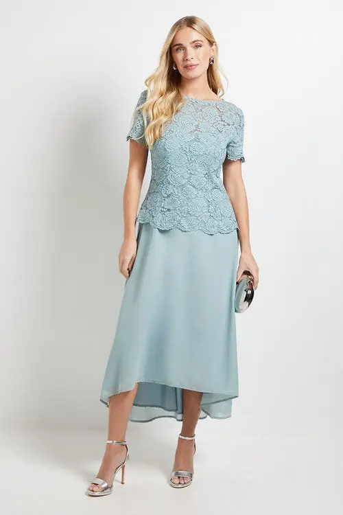 WALLIS Petite Lace Overlay Midi Dress