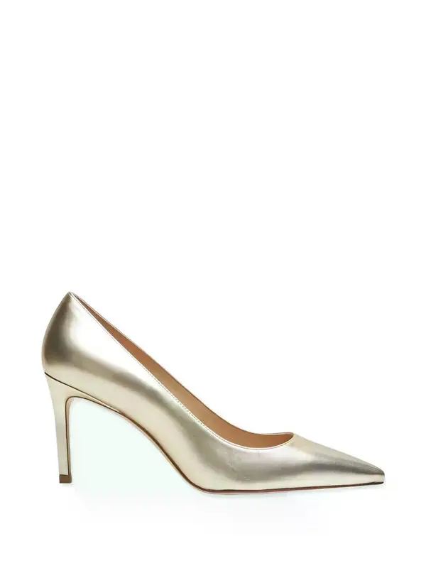 STUART WEITZMAN Sculptural-heel Leather Pumps - Gold