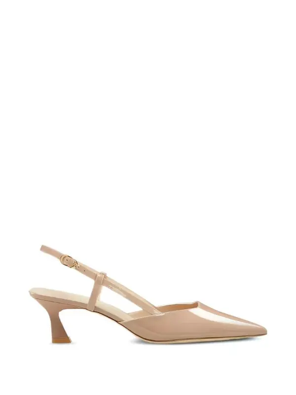 STUART WEITZMAN Vinnie Pointed-toe Slingback Pumps - Neutrals