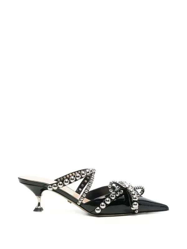 Mach & Mach Studded Bow-detail Pumps - Black