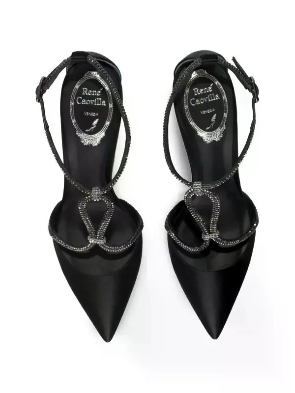 Rene Caovilla Crystal-embellished Satin Pumps
