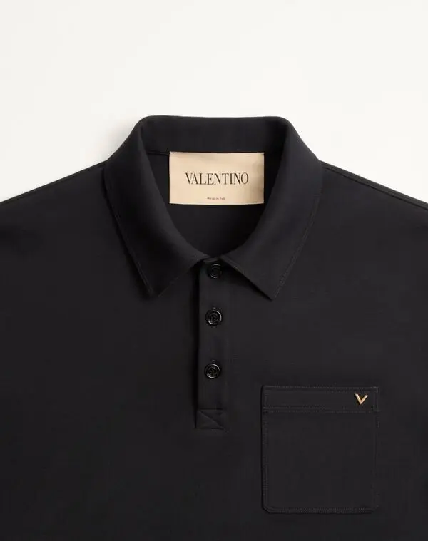 Valentino Garavani Cotton Polo Shirt With Vgold