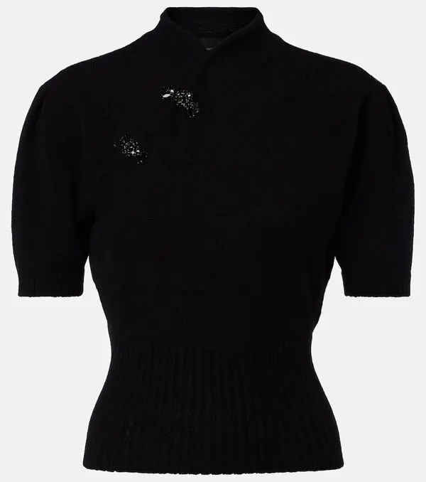 Simone Rocha Embellished Cashmere Sweater - Black