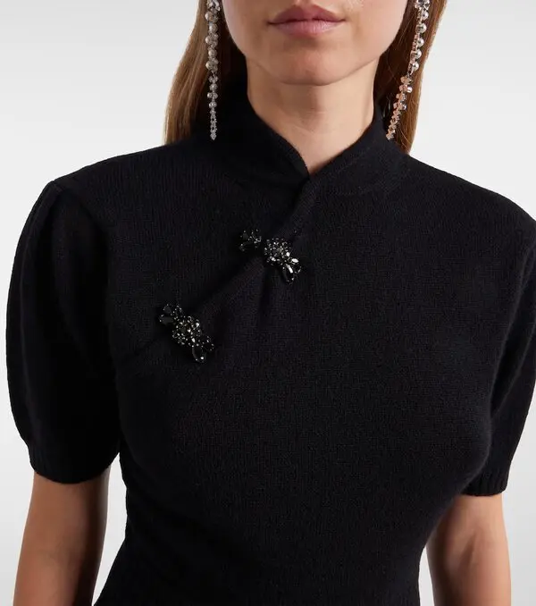 Simone Rocha Embellished Cashmere Sweater - Black