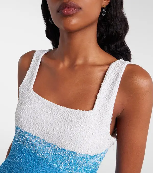 Staud Le Sable Beaded Minidress