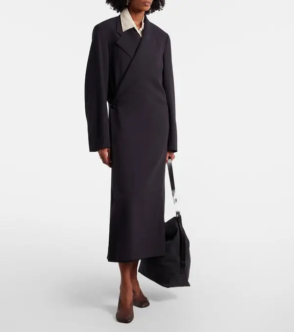 LEMAIRE Wool Crepe Wrap Coat