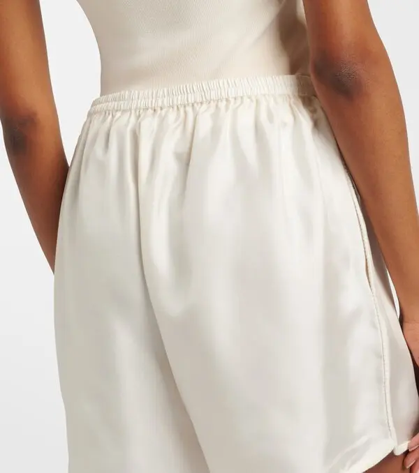 RÓHE Silk Shorts - White