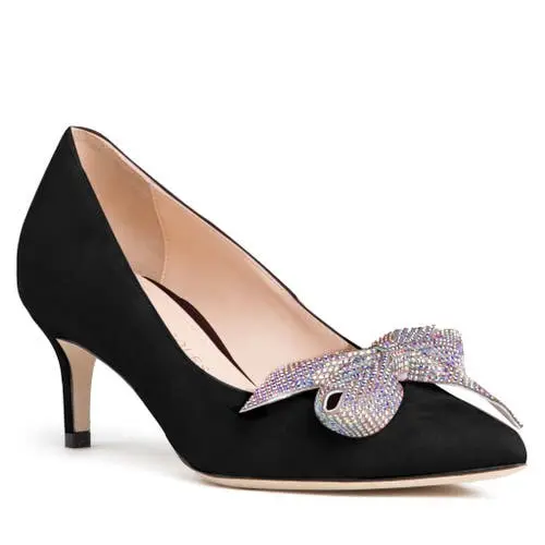 BEAUTIISOLES Frida Kitten Heel Pump - Black