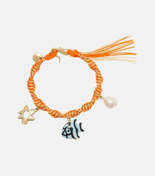 ALEMAIS Calypso Macrame Charm Bracelet - Orange
