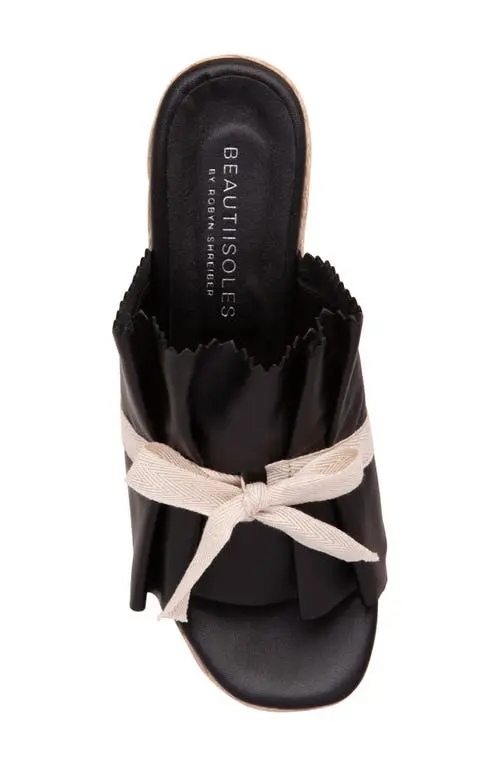 BEAUTIISOLES BY ROBYN SHREIBER Noelle Espadrille Platform Wedge Slide Sandal
