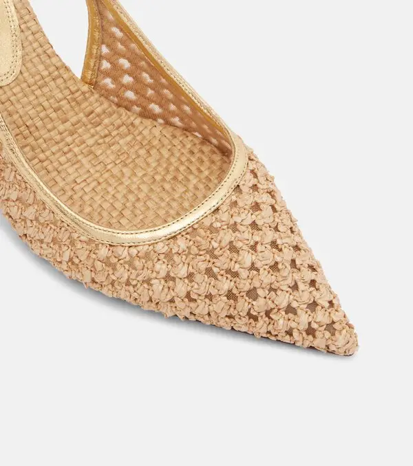 Paris Texas Lidia Leather-trimmed Slingback Pumps