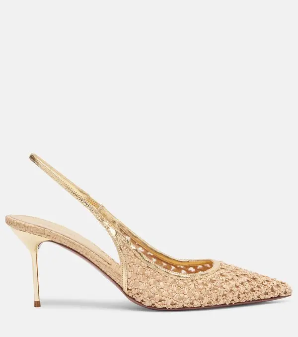 Paris Texas Lidia Leather-trimmed Slingback Pumps
