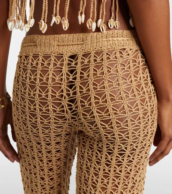 Anna Kosturova Crochet Wide-leg Pants