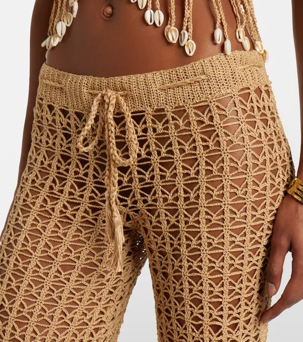 Anna Kosturova Crochet Wide-leg Pants
