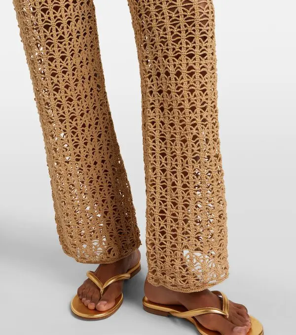 Anna Kosturova Crochet Wide-leg Pants
