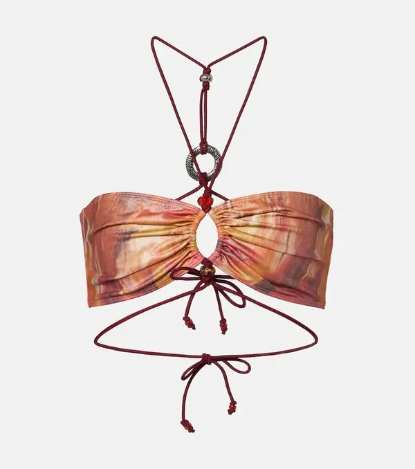 Isabel Marant Analia Printed Bikini Top - Orange