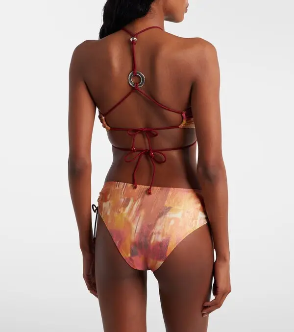 Isabel Marant Étoile Analia Printed Bikini Top - Orange