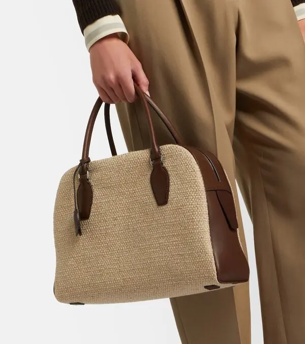 THE ROW India 12 Small Leather Top-handle Bag - Beige