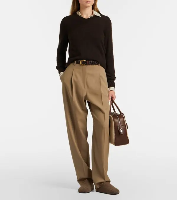 THE ROW India 12 Small Leather Top-handle Bag - Beige