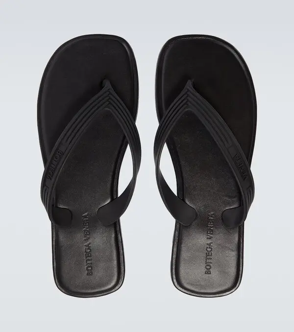 Bottega Veneta Sampieri Thong Sandals - Black